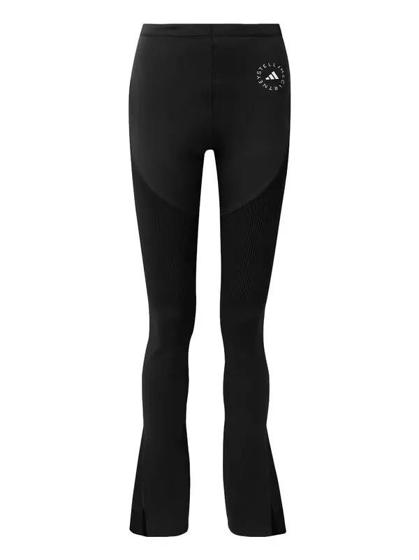Adidas By Stella McCartney Truestrength Printed Jersey And Stretchknit Leggings - Black