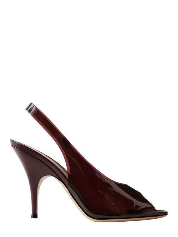 GIANVITO ROSSI Pvc Slingback Pumps - Burgundy