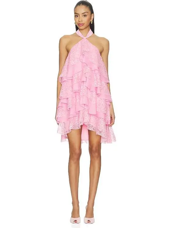 ELLIATT Poppy Tiered Mini Dress - Pink