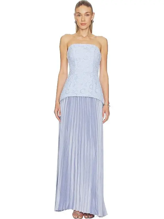 ELLIATT Lacy Strapless Gown - Powderblue