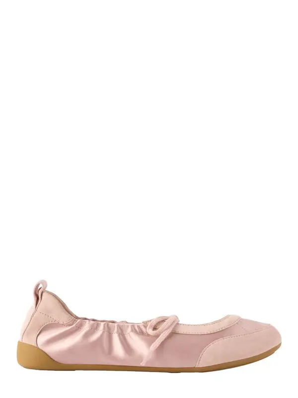 Chloé Suede-trimmed Satin Sneakers - Pink