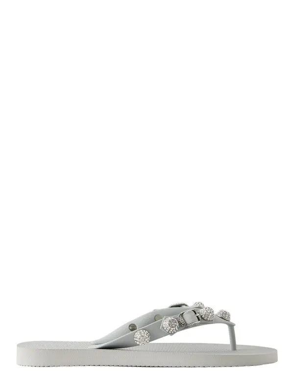 Balenciaga Cagole Studded Tpu Sandals - Gray