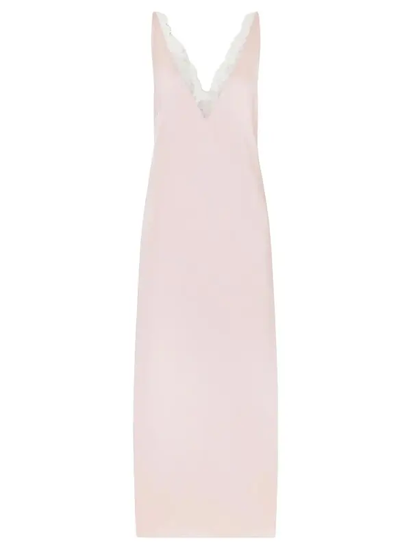 Stella McCartney Lace-trimmed Satin Midi Dress - Pink