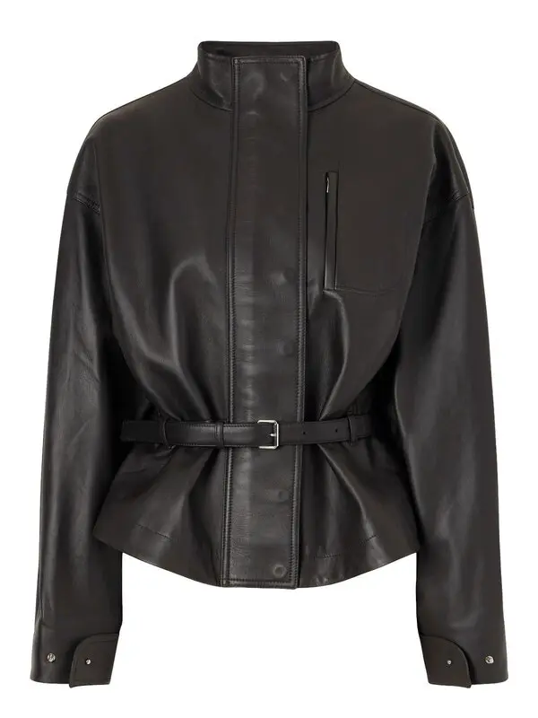 Jacquemus Le Blouson Ciro Belted Leather Jacket - Brown