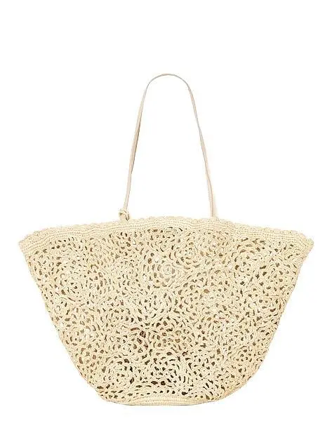 BTB LOS ANGELES Lacera Raffia Tote - Natural