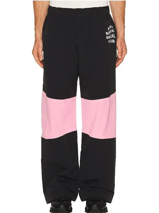 ANTI SOCIAL SOCIAL CLUB Track Pants In Black - Black & Pink