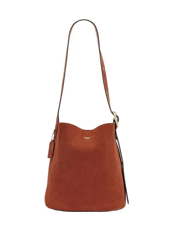 COACH Suede Bleecker Bucket Bag - Clay