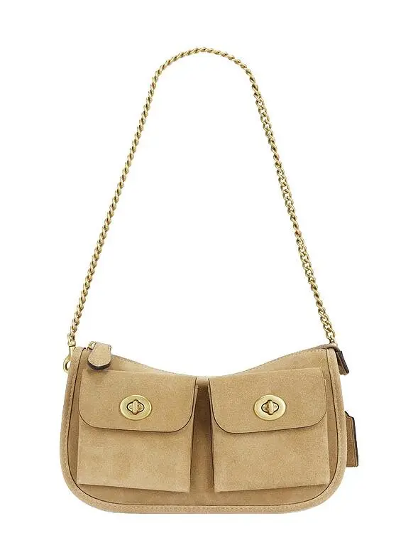 COACH Originals Suede Twin Turnlock Waverly Shoulder Bag - Soul