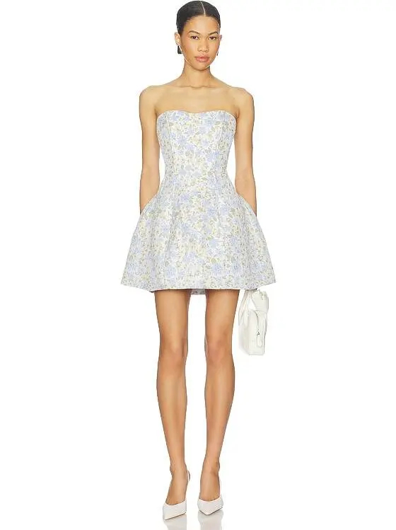 ELLIATT Floralie Strapless Mini Dress - Blue Multi