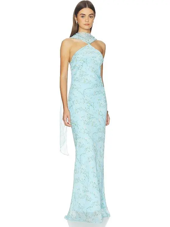 Amanda Uprichard Ashton Maxi Dress - Pacific