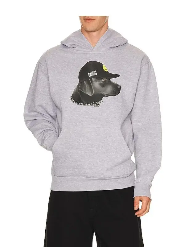 MARKET Smiley Dog Got Style Hoodie - Ash Grey