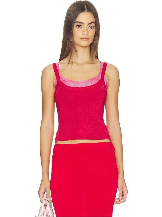 KATE BARTON Kb Layered Tank Top - Raspberry & Pink