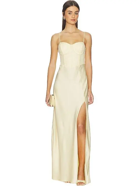 Astr The Label Zinnia Gown - Butter Yellow