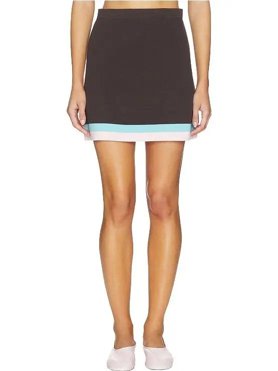 KATE BARTON Knit Mini Skirt - Espresso