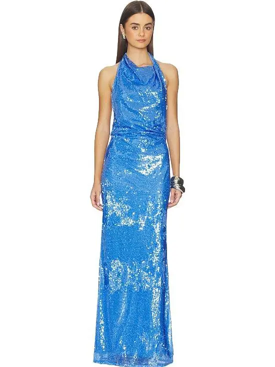 Simkhai Reannon Draped Gown - Periwinkle