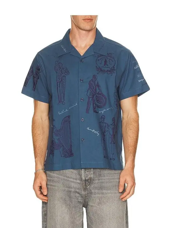 SAMUEL ZELIG Orchestra Camp Shirt In Blue - Deep Blue