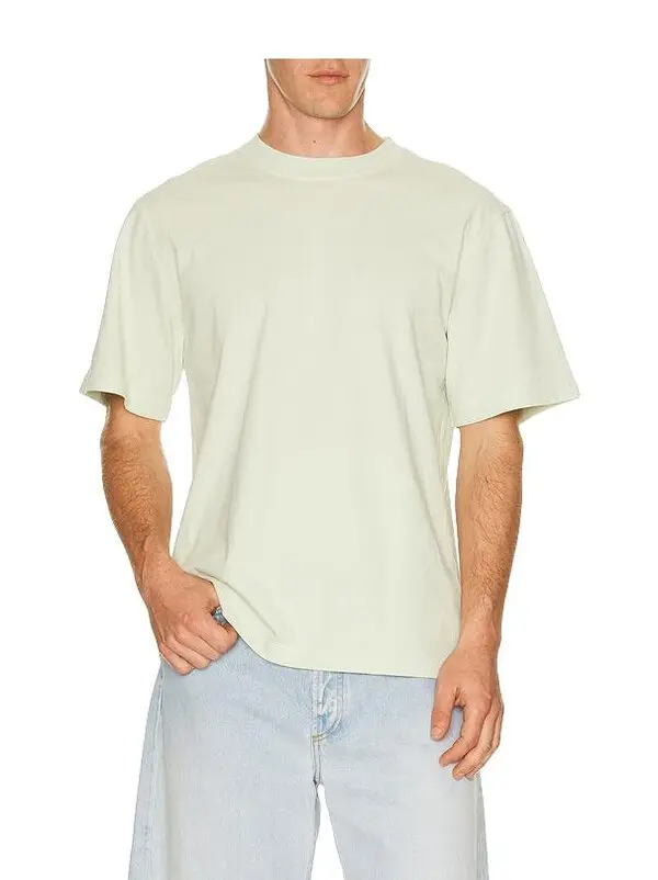 AGOLDE Asha Mock Neck Tee In Mint - Mint Cream