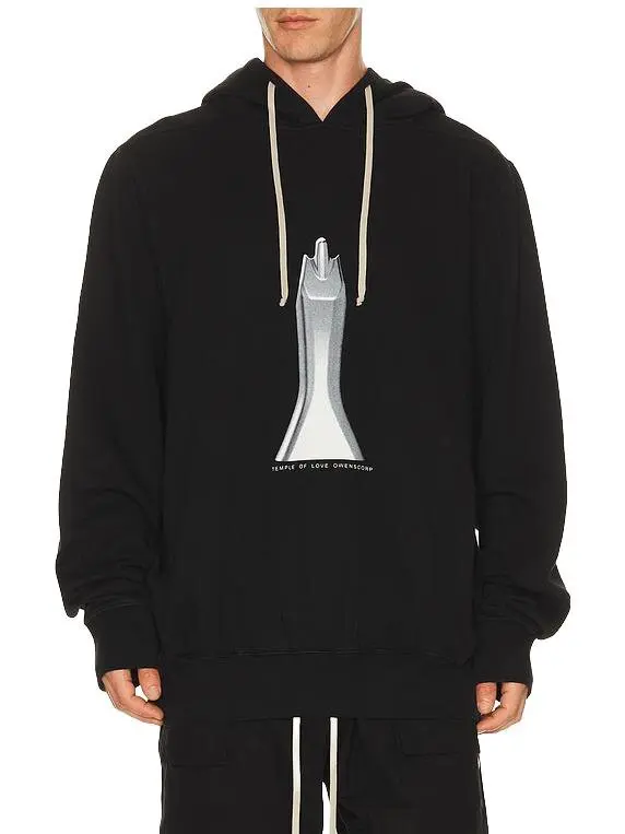 Rick Owens Sister Graphic Oversized Hoodie - Black & Milk