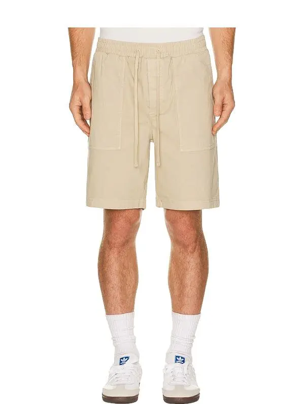 Barefoot Dreams Cotton Canvas Twill Utility Short - Stone