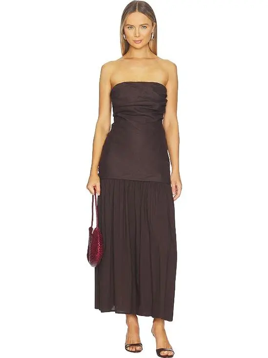 Faithfull The Brand Miro Maxi Dress - Espresso