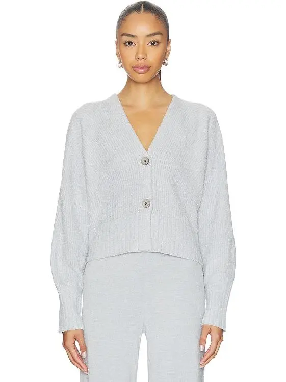 Barefoot Dreams Cozychic Lite Ribbed Button Front Cardigan - Frost