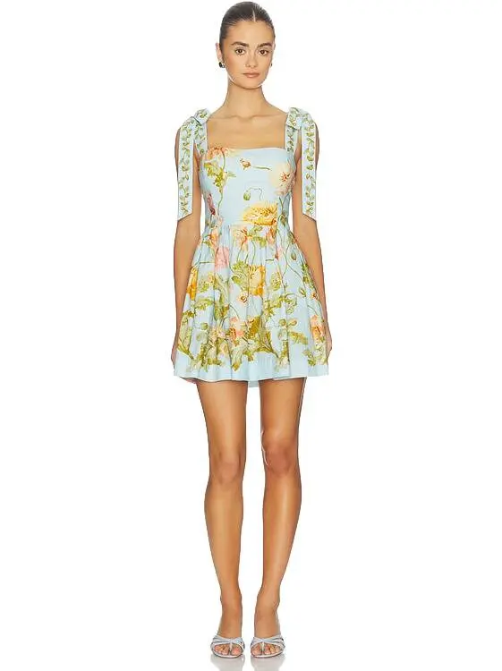 Cara Cara Tula Mini Dress - Lockwood Flora Sky