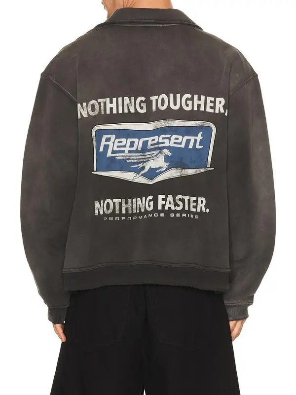 REPRESENT Nothing Faster Quarter Zip Pullover In Black - Stained Black