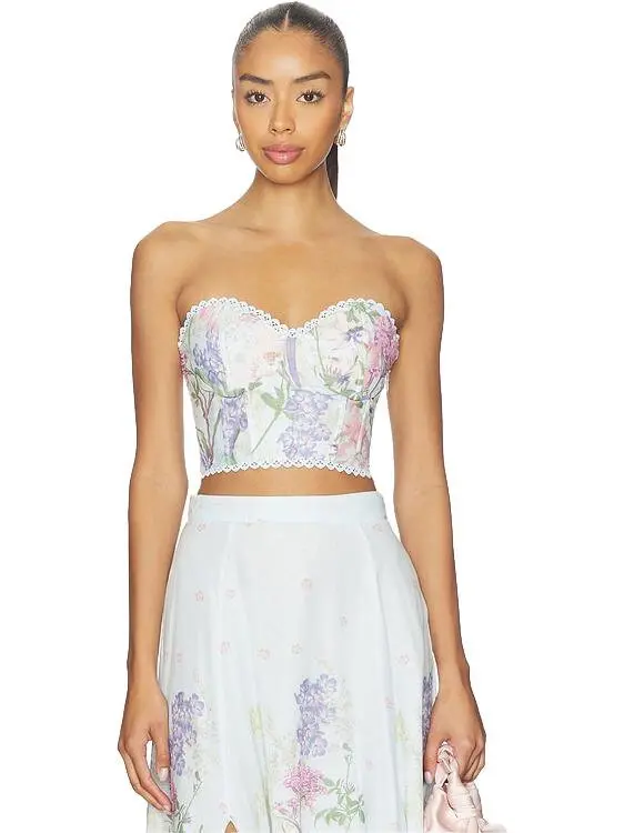 Charo Ruiz Ibiza Bustier Bio Top - Blue Botanic