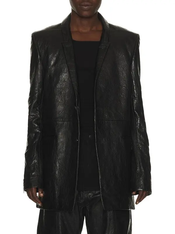 Rick Owens Concordian Leather Jacket - Black