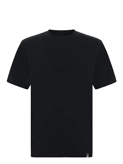 Boggi Milano Crewneck Regular-fit Cotton-blend T-shirt - Black