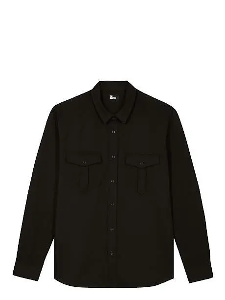 The Kooples Chest-pocket Long-sleeved Stretch-woven Shirt - Black