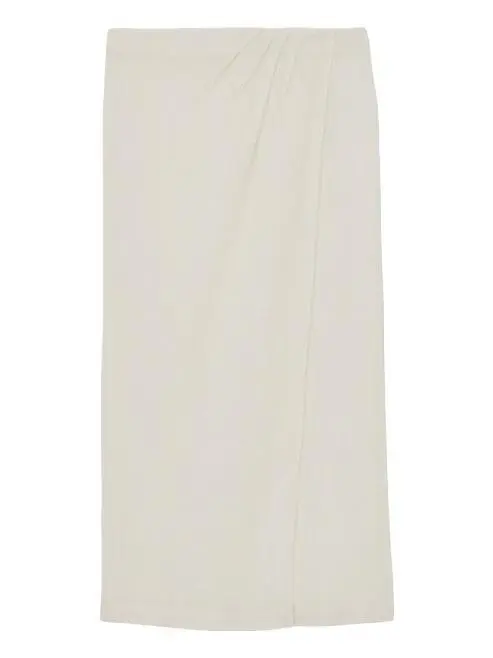 REISS Wrap-front Cotton-blend Maxi Skirt - Neutral