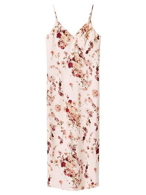 ALLSAINTS Melody V-neck Floral-print Midi Dress - Armada Soft Pi