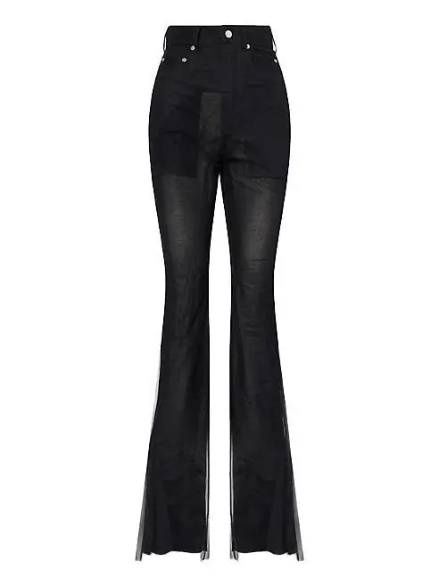 Rick Owens Bolan Mesh Bootcut Trousers - Black