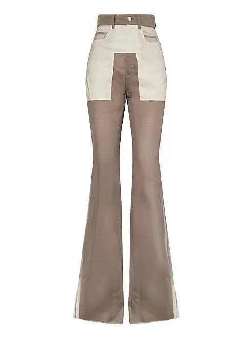 Rick Owens Bolan Mesh Bootcut Trousers - Dust