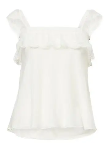 Gimaguas Meredith Lace-trim Jersey Top - White