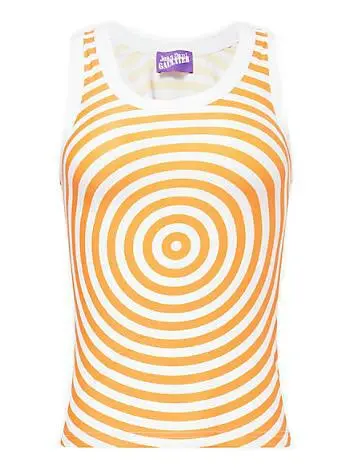 JEAN PAUL GAULTIER Jersey Target Tank Top - White Orange