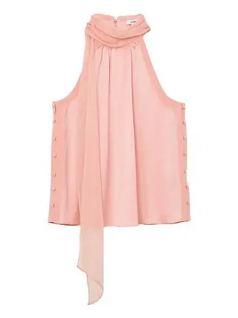 REISS Andrea Tie-neck Woven Top - Pink