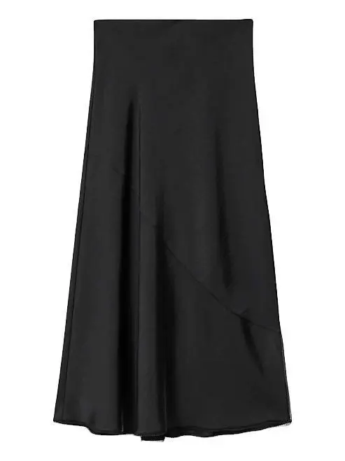 ALLSAINTS Darya Bias-cut Satin Maxi Skirt - Black