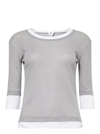 Gimaguas Gemma Double-edge Cotton-jersey Top - Grey