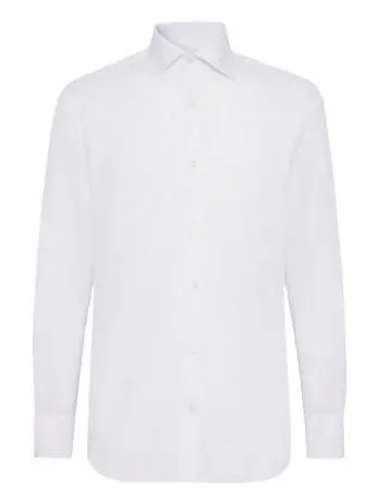 Boggi Milano Point-collar Slim Fit Cotton-twill Shirt - White