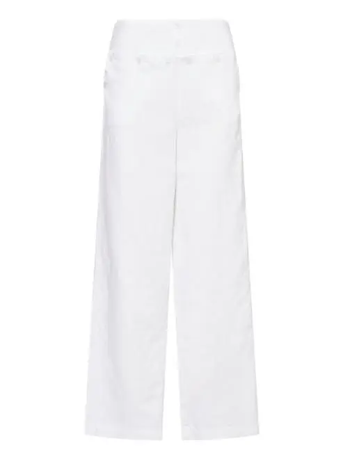 Gimaguas Cotton-linen Straight-leg Trousers - White