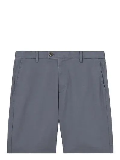 REISS Wicket Stretch-cotton Chino Shorts - Airforce Blue