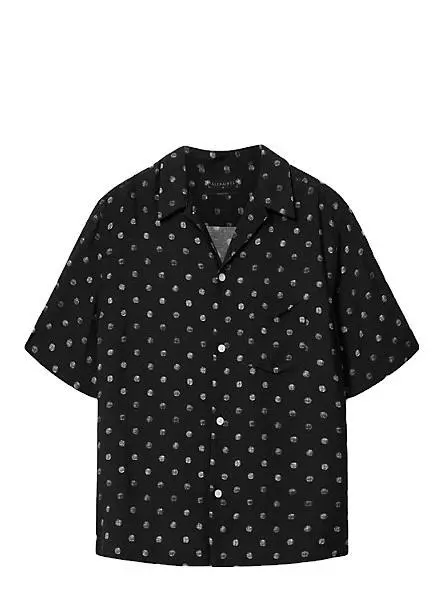 ALLSAINTS Upton Dotted Woven Shirt - Jet Black