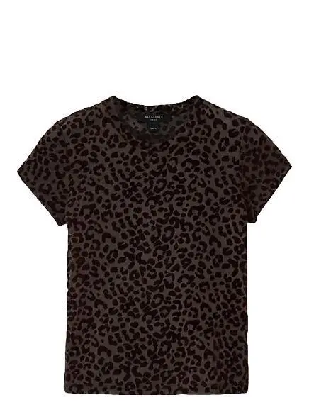 ALLSAINTS Ellie Graphic-print Mesh T-shirt - Brown Flock