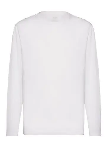 Boggi Milano Crewneck Long-sleeve Cotton T-shirt - White