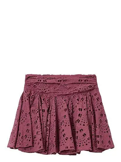 ALLSAINTS Dotty Gathered-waist Woven Mini Skirt - Raspberry Pink