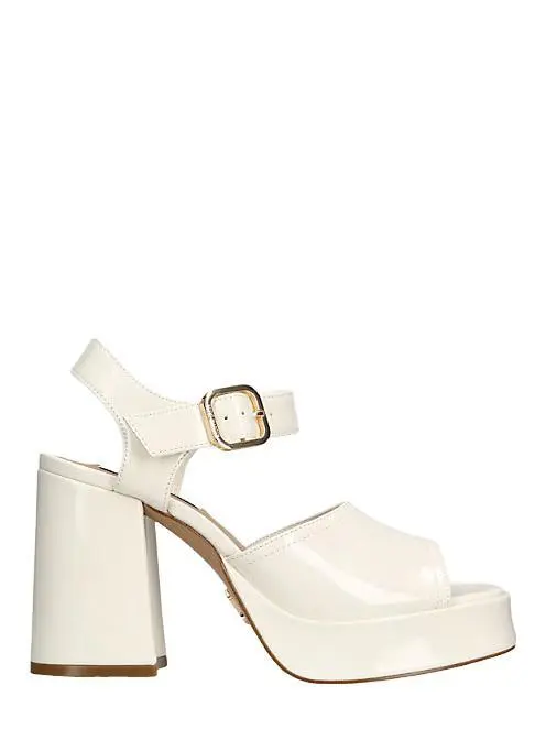 Steve Madden Faux-leather Platform Sandals - White