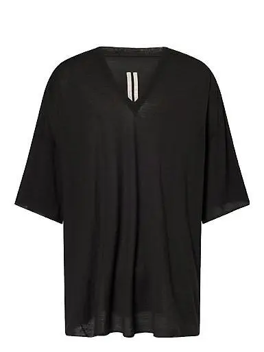 Rick Owens Tommy V-neck Cotton T-shirt - Black
