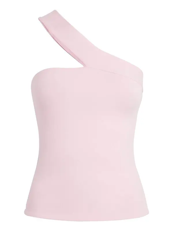 SKIMS Stretch-cotton Asymmetric Tank Top - Pink